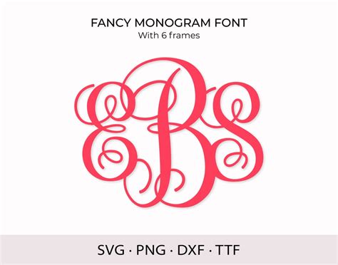 Monogram Font Svg Ttf Fancy Monogram Font Silhouette Svg Monogram Alphabet Cut Files For Cricut