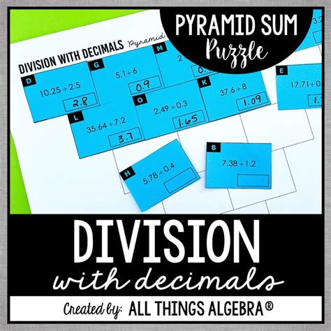 Division With Decimals Pyramid Sum Puzzle All Things Algebra®