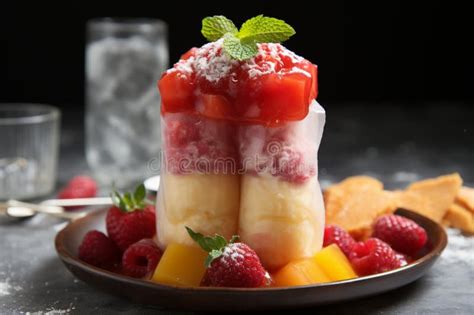 An Inviting View Of A Frozen Brazilian Fruit Dessert Promising