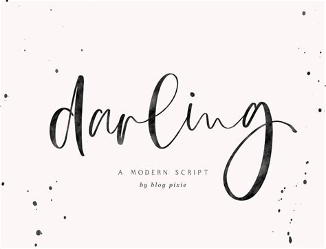 Brush Script Calligraphy Font Darling Font Modern Fonts Font