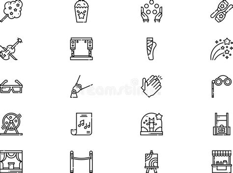 Shows Icon Collection Is A Vector Illustration With Editable Stroke Stock Vector Illustration