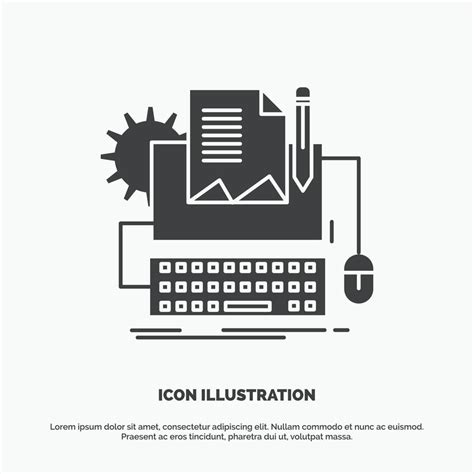 Type Writer Paper Computer Paper Keyboard Icon Glyph Vector Gray Symbol For Ui And Ux