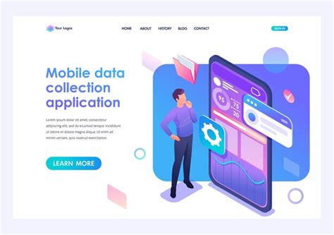 Premium Vector Man Is Developing A Mobile App For Data Collection Of Modern Technologies 3d