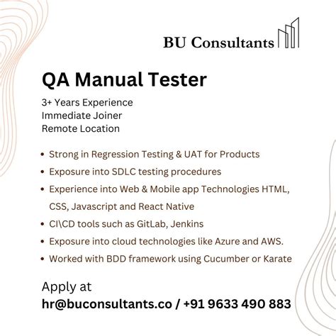 Bu Consultants On Linkedin Hiring Qa Manualtester Remotejobs
