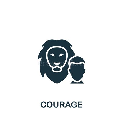 Courage Icon Monochrome Simple Sign From Challenges Collection Stock Vector Illustration Of