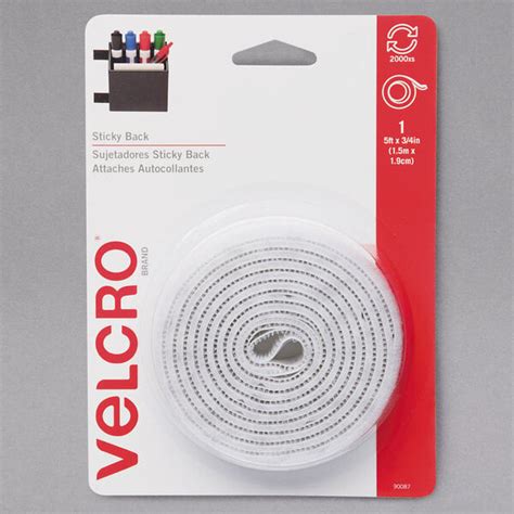 Velcro® 90087 34 X 5 White Sticky Back Hook And Loop Fastener Tape