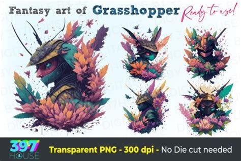 Close Up Grasshopper Face Graphic By 397house · Creative Fabrica