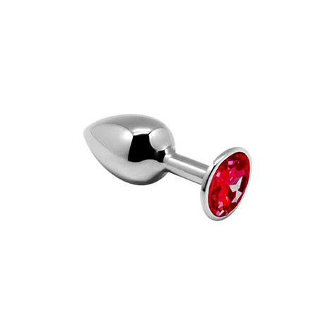 Alive Metal Anal Plug With Clear Gem Medium Clear Silver Black Knight Erotica
