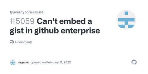 Cant Embed A Gist In Github Enterprise · Issue 5059 · Typoratypora