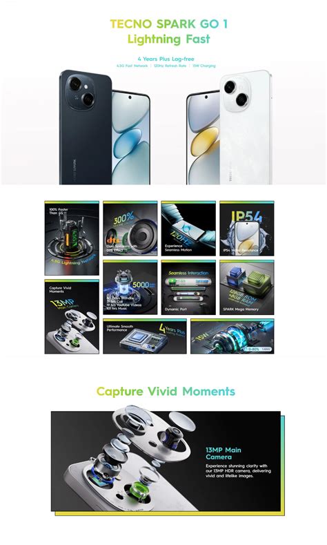 Tecno Spark Go 1 Smartphone Unisoc T615 6 67 IPS LCD Display 13MP Single Rear Camera