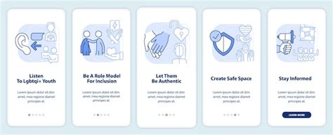 Premium Vector Supporting Lgbt Youth Light Blue Onboarding Mobile App Screen