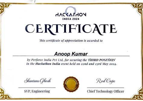 Hackathon Perforce Perforceindia Teamsuccess Innovation Learningjourney Anoop Kumar 11
