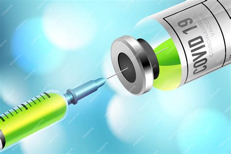 현실적인 코로나 바이러스 백신 배경 무료 벡터