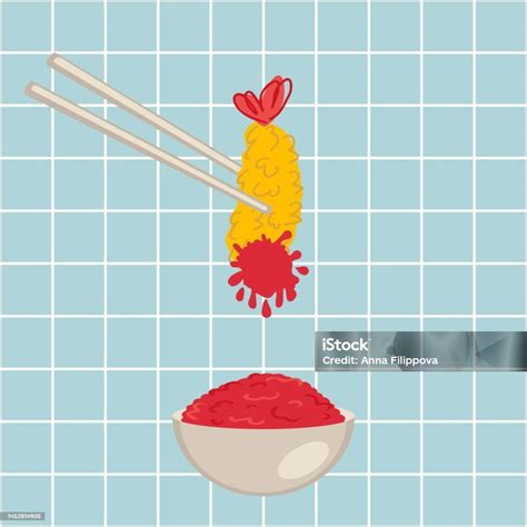 에비 후라이는 돈까스 소스를 곁들인 새우 새우 튀김을 구이했습니다 스티커 포스터 메뉴 및 인쇄에 적합합니다 장식과 디자인에 대