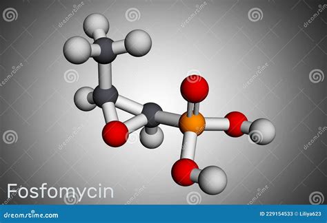 Fosfomycin Molecule Ball And Stick Molecular Model Chemistry Related