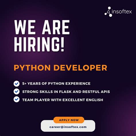 insoftex on linkedin pythondeveloper hiring techjobs insoftex