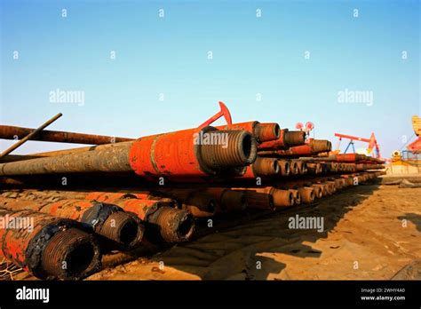 Oil Drill Pipe Stock Photo Alamy
