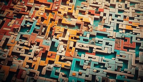 Premium Ai Image Abstract Maze Of Multi Colored Shapes Creates Confusion Requires Creative