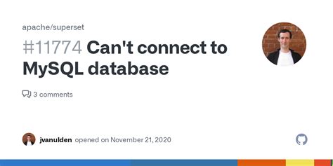 Cant Connect To Mysql Database · Issue 11774 · Apachesuperset · Github