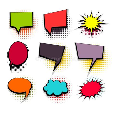Funny Set Colored Comic Speech Square Bubbles Stock Vector Illustration Of Humor Blank 88784848