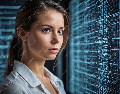 Premium Photo A Woman Looking At A Computer Screen