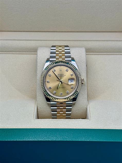 Rolex Steel And Yellow Gold Rolesor Datejust 41 Champagne Diamond Di