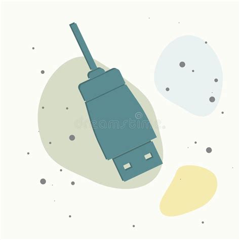 Usb Cable Icon On Multicolored Background Stock Illustration Illustration Of Element Network
