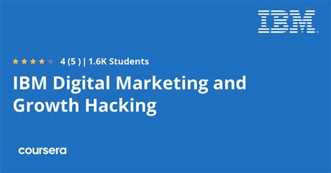 Ibm Digital Marketing And Growth Hacking With Genai Professional Certificate Coursera