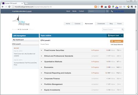 Moodle Dashboard