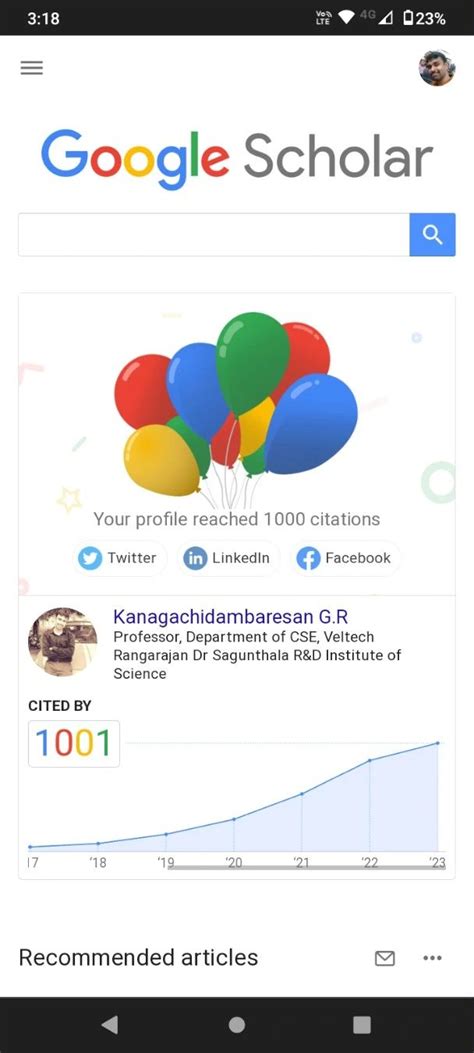 Kanagachidambaresan Ramasubramanian Phd On Linkedin My Research Has Reached 1001 Citations