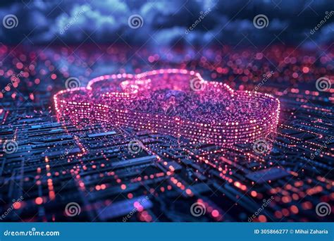 Futuristic Cloud Computing Design Concept Digital Connections
