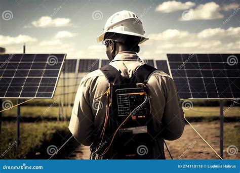 Back View Electrical Instrument Technician Survey Check Generative Ai