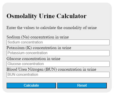Osmolality Urine Calculator Calculator Academy