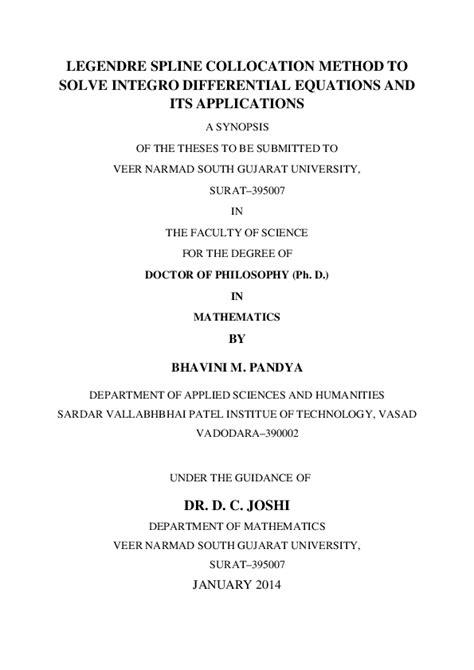pdf legendre spline collocation method to solve integro differential