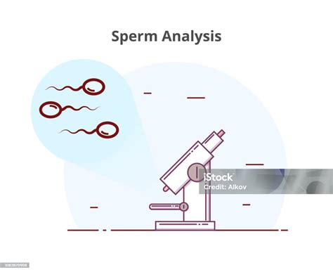 정자 분석 개념 그림입니다 Mciroscope와 정자 세포의 벡터 그림입니다 정자에 대한 스톡 벡터 아트 및 기타 이미지 정자 0명 건강관리와 의술 Istock