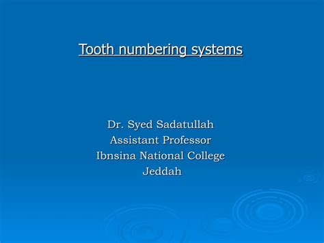Tooth Numbering System Pptx