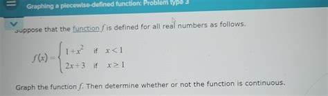Solved Graphing A Piecewise Defined Function Problem Type
