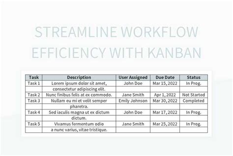 Enhance Workflow Efficiency With Kanban Principles Excel Template Free Download Pikbest