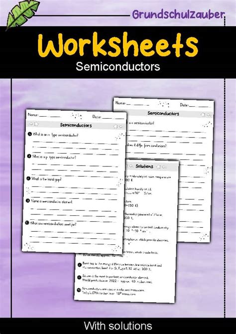 Semiconductors Worksheets With Questions Answers English Tpt