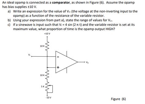 Solved An Ideal Opamp Is Connected As A Comparator As Shown Chegg