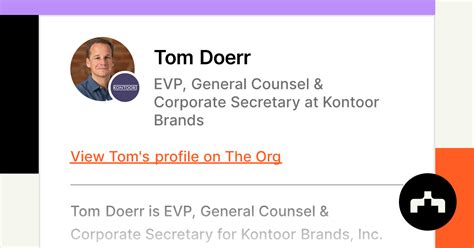 tom doerr evp general counsel and corporate secretary at kontoor