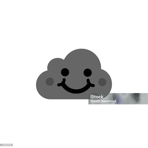 귀여운 행복 한 구름 이모티콘 미소 구름 아이콘입니다 흰색 배경에 격리된 스톡 벡터 그림입니다 겨울에 대한 스톡 벡터 아트 및 기타 이미지 Istock