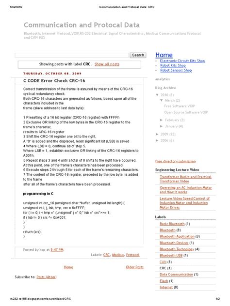 Communication And Protocal Data Crc Download Free Pdf Voice Over