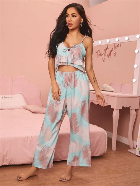 Set Pijama Satin Doua Piese Alexandra Albastru SH18 Top Lenjerie Ro