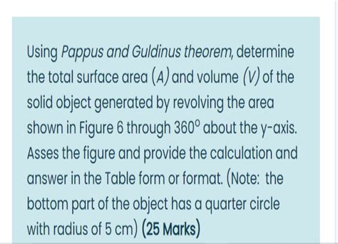 Solved Using Pappus And Guldinus Theorem Determine The