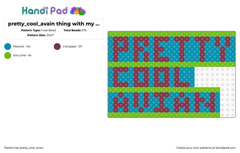Username Fuse Bead Patterns Gallery Kandi Pad Kandi Patterns