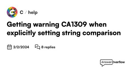 Getting Warning Ca1309 When Explicitly Setting String Comparison C