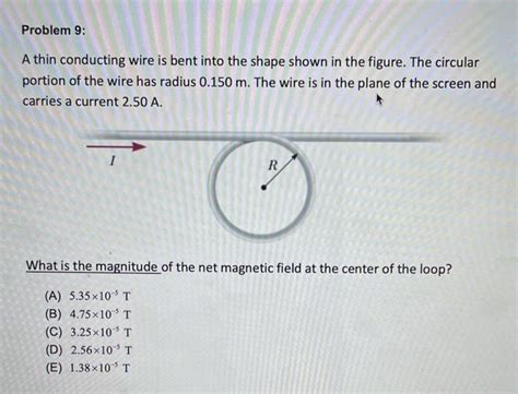Solved A Thin Conducting Wire Is Bent Into The Shape Shown