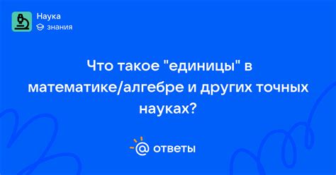 Что такое единицы в математике алгебре и других точных науках Sokur Evgenii Ответы Mail