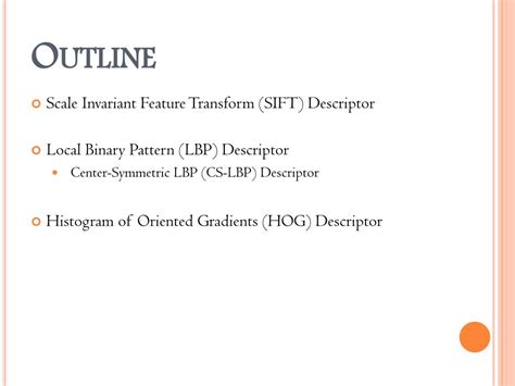 Ppt Descriptors Description Of Interest Regions With Local Binary